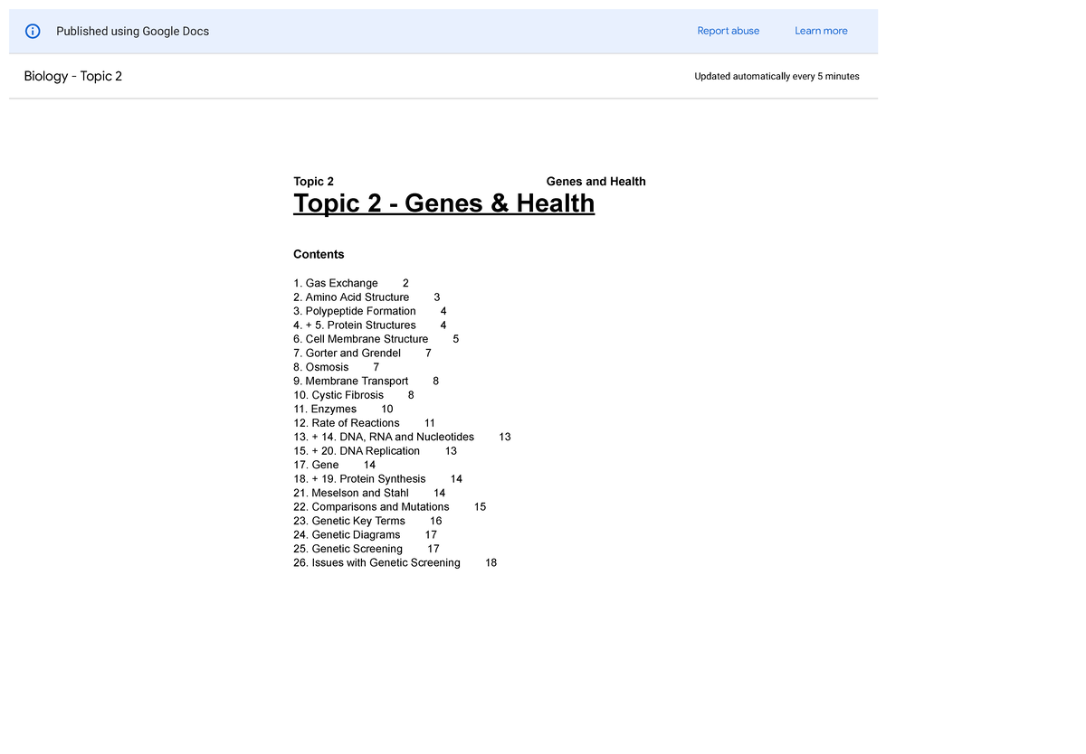 Topic 2- Genes and Health - Topic 2 Genes and Health Topic 2 - Genes ...