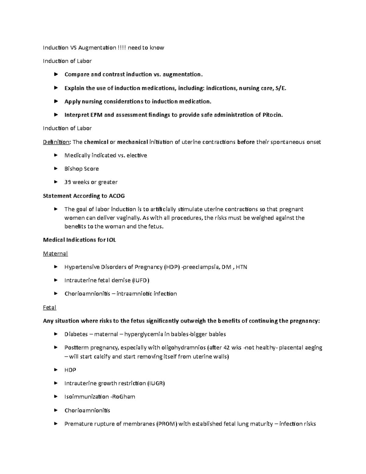 Induction vs augmentation in the process of giving birth - Induction VS ...
