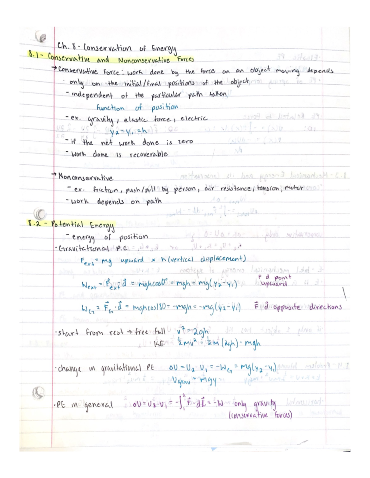 Ch8 Conservation Of Energy of Physics for scientists and engineers ...
