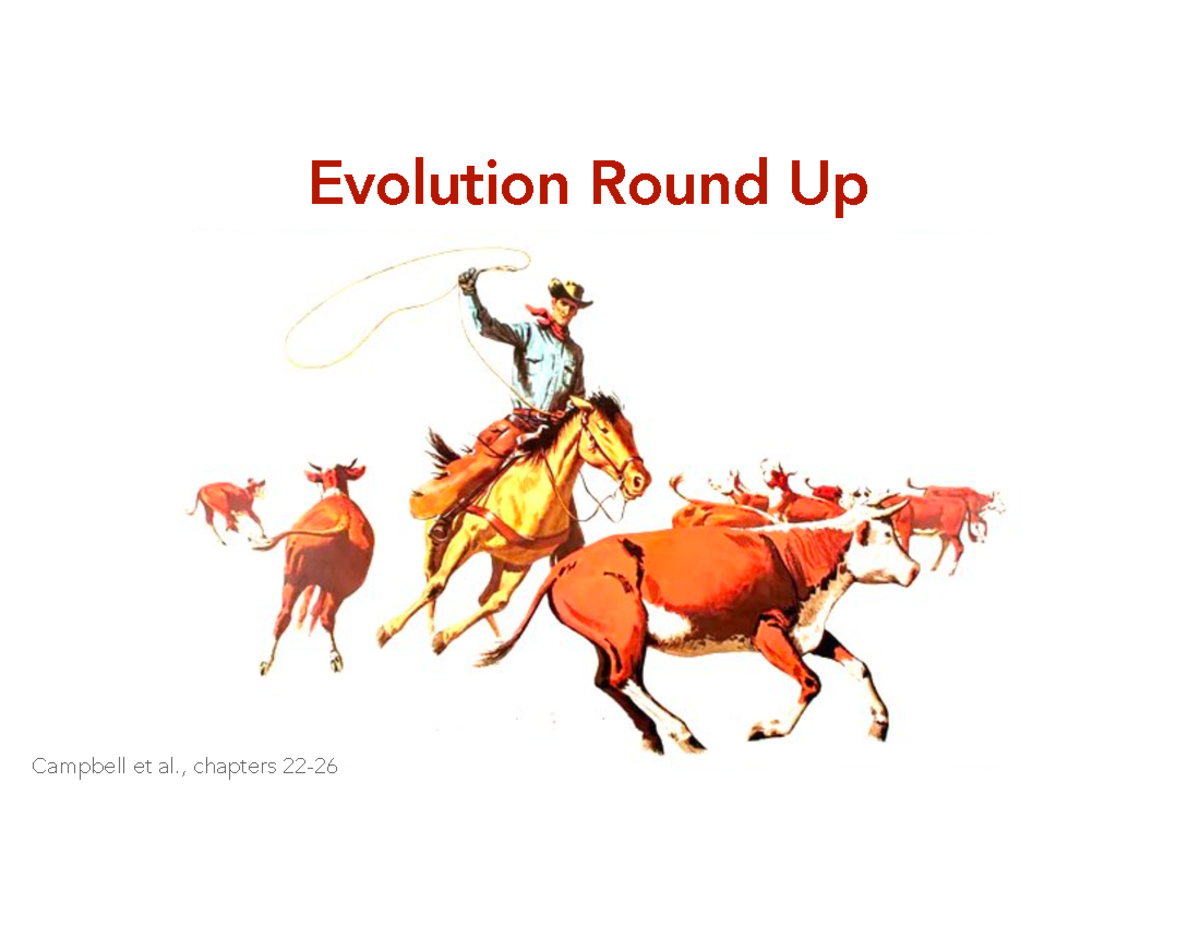 Evolution Round Up - intro to bio of organisms - Evolution Round Up ...