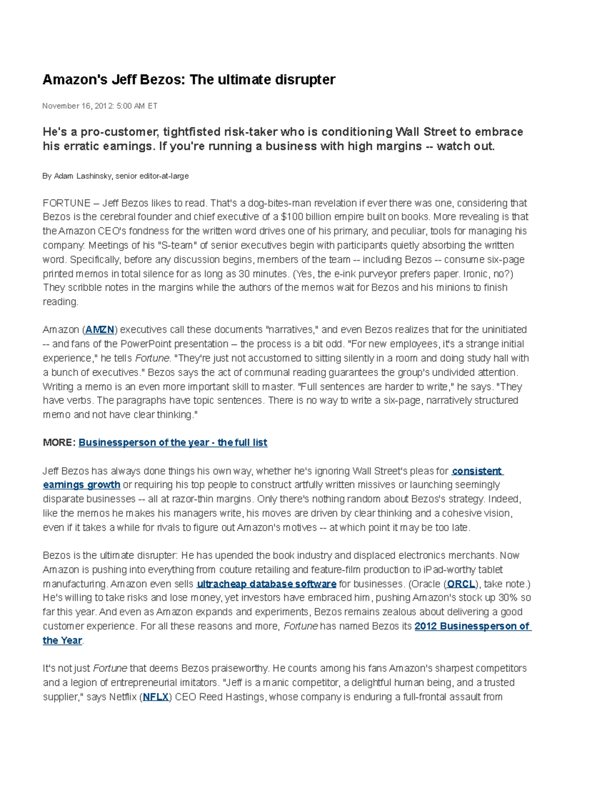 Jeff Bezos - Lecture notes 6 - CNMA1100 - U of W - Studocu