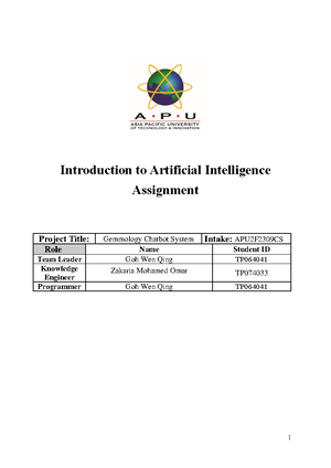 IAI Assignment Group 7 - Artificial Intelligence (AI) – Cover Sheet A S ...