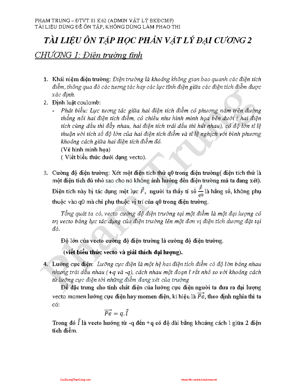 Vat-ly-2 tai-lieu-on-tap-hoc-phan-vat-ly-dai-cuong-2 - [cuuduongthancong - TÀI LIàU DÙNG Đà ÔN ...