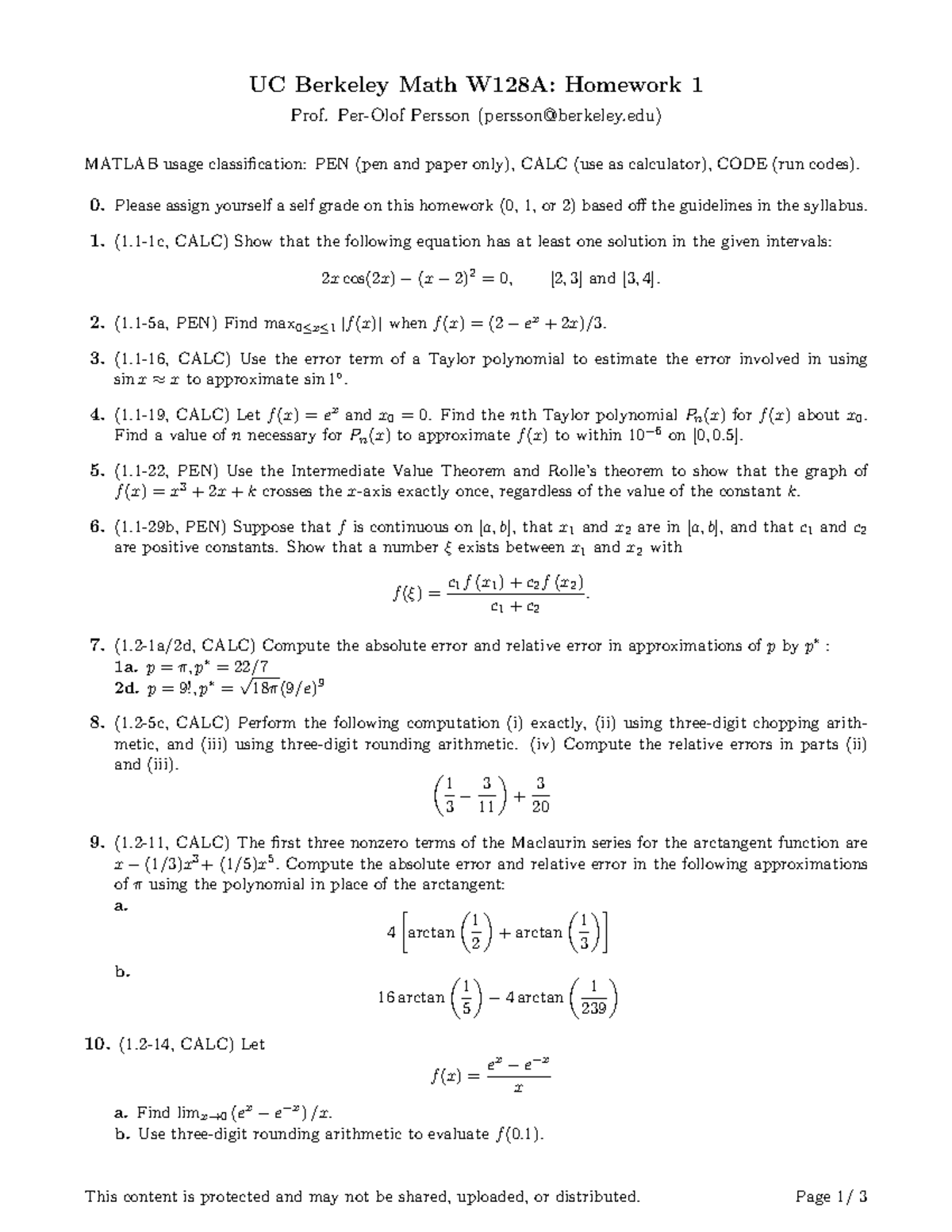 Homework 01 - UC Berkeley Math W128A: Homework 1 Prof. Per-Olof Persson (persson@berkeley ...