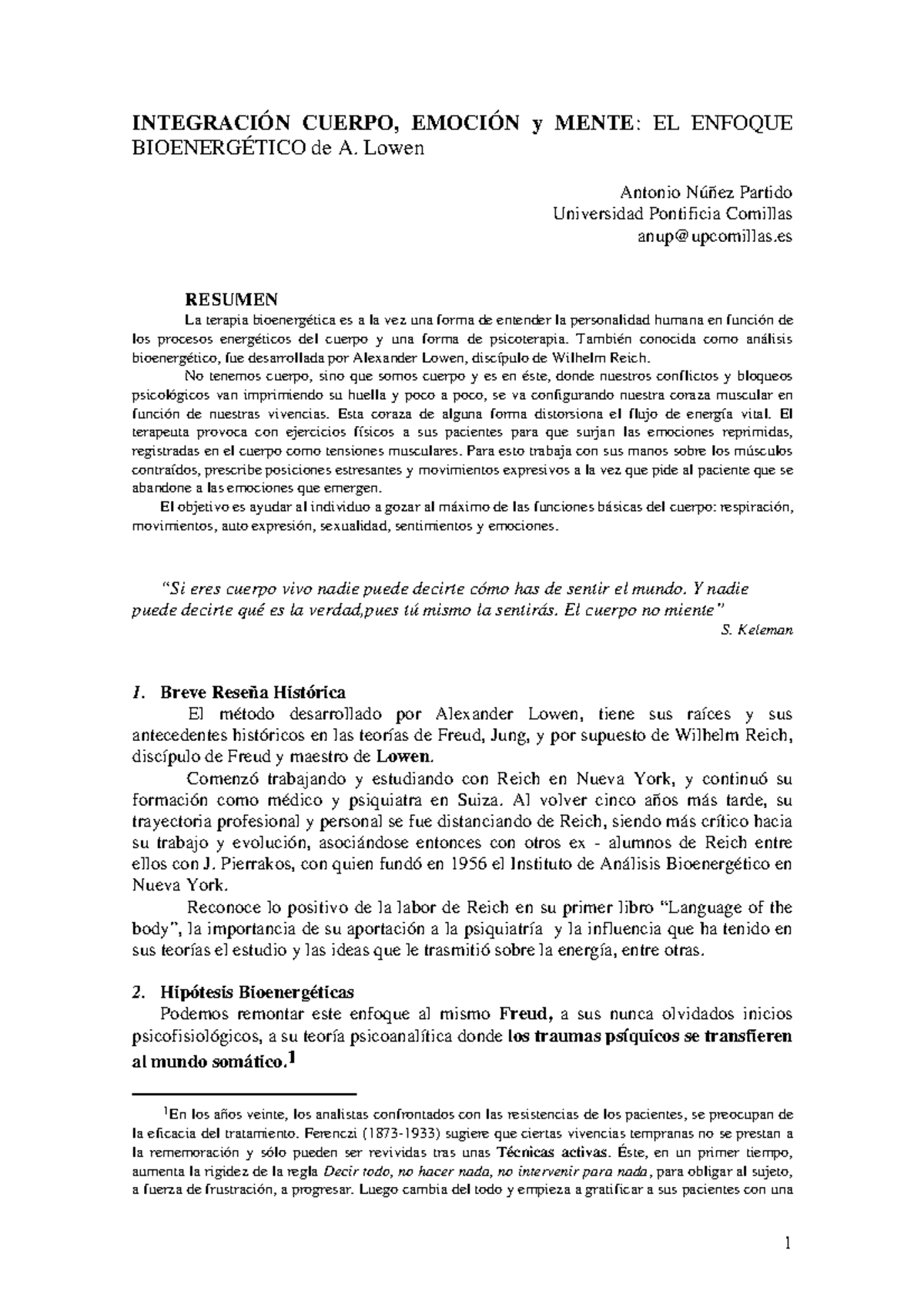 Bioenergetica psique y soma - INTEGRACIÓN CUERPO, EMOCIÓN y MENTE: EL ENFOQUE BIOENERGÉTICO de A ...