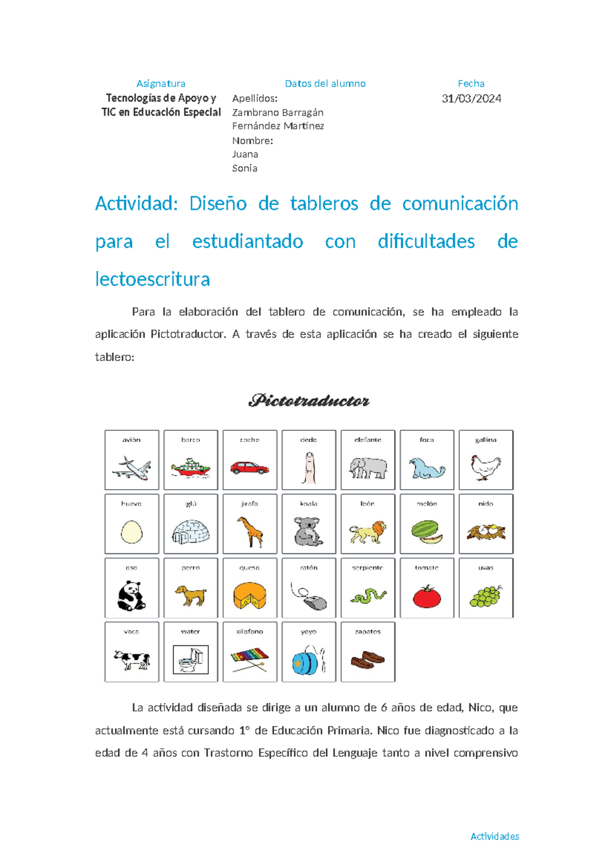 Diseño de tableros de comunicación - Tecnologías de Apoyo y TIC en ...