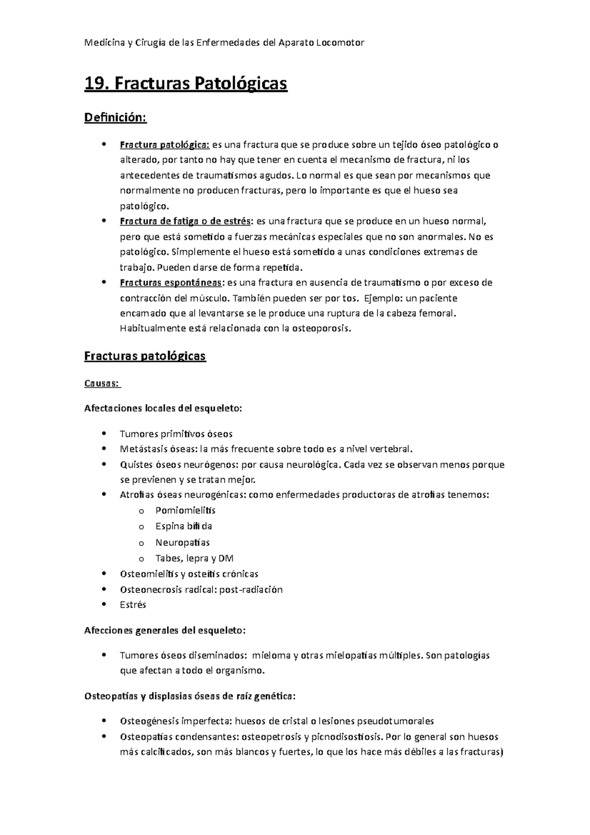 Tema 19. Fracturas Patológicas - 19. Fracturas Patológicas Deinición ...