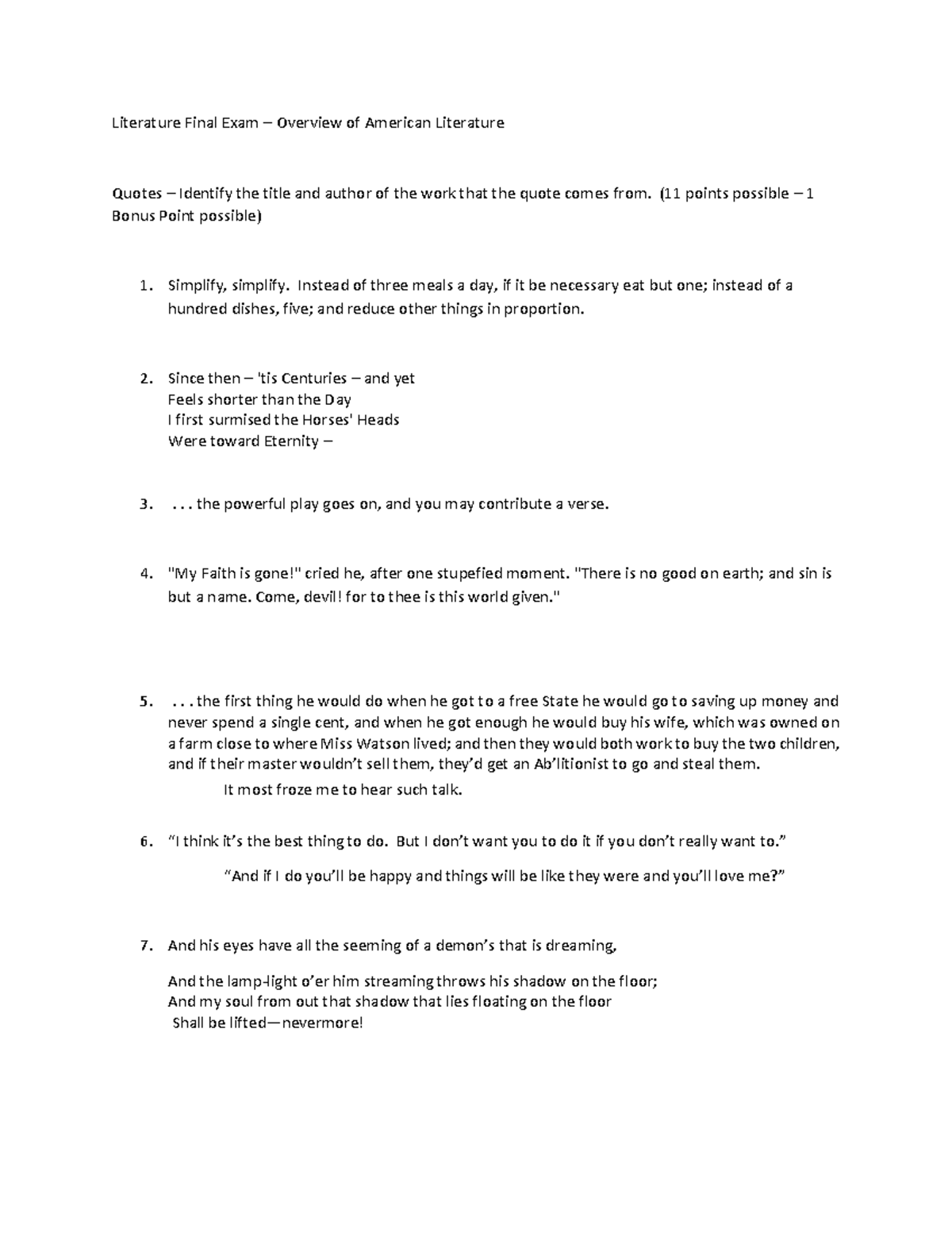 2021 문예영어 브라이언라파타 기말 - 기말고사 - Literature Final Exam – Overview of ...