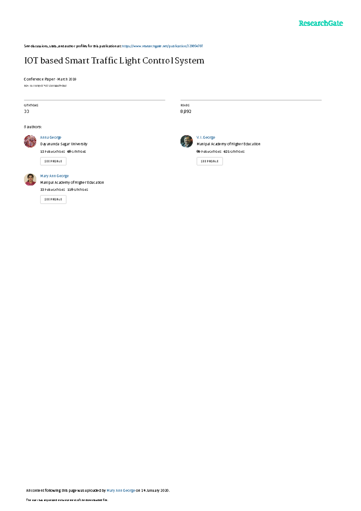 IOT based Smart Traffic Light Control System - See discussions, stats ...