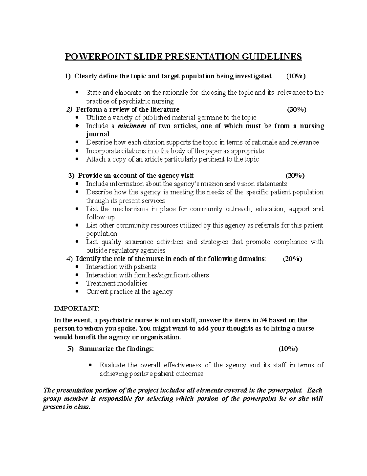 Group+Project+Guidelines - POWERPOINT SLIDE PRESENTATION GUIDELINES 1 ...