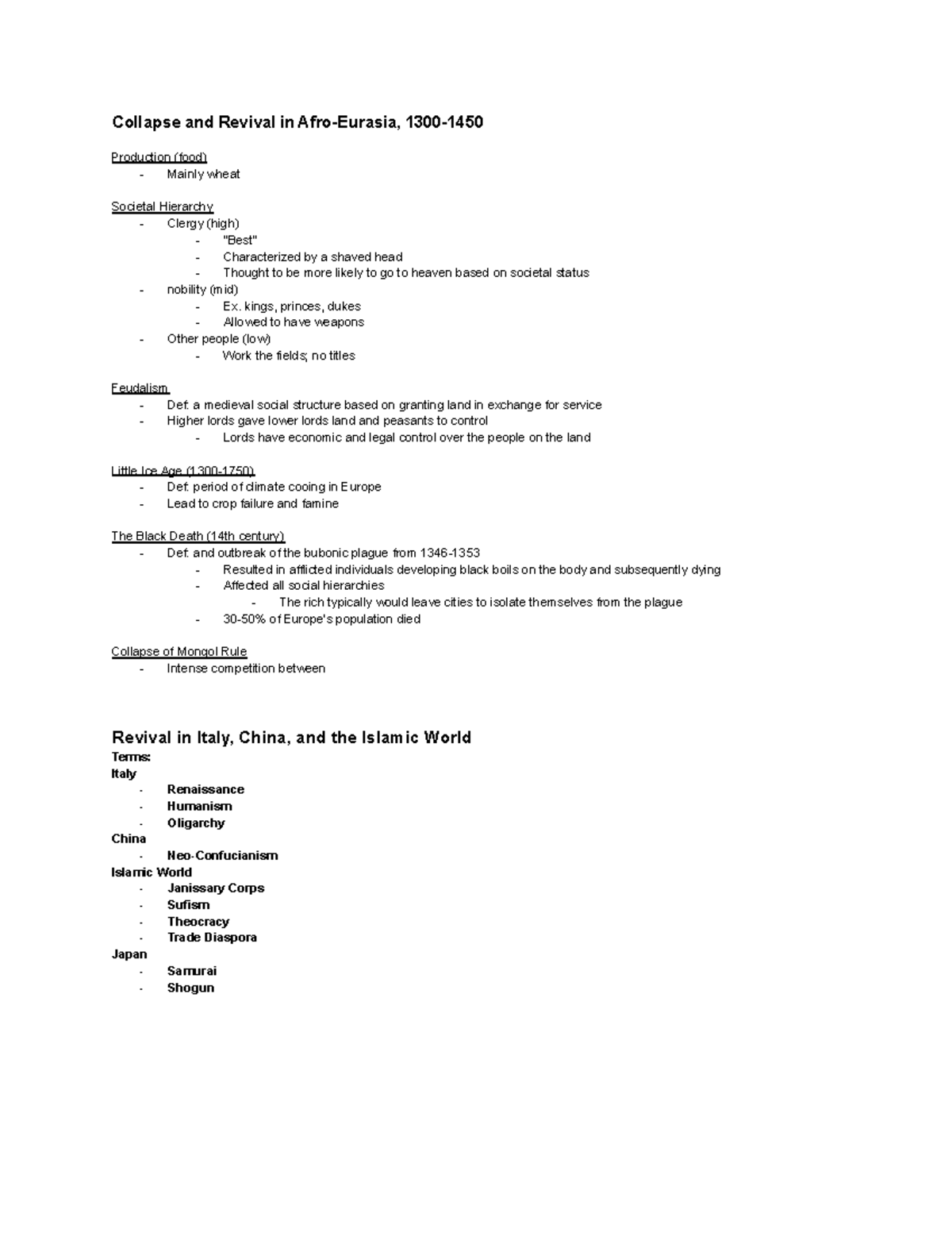 WOH2023 Notes - Collapse and Revival in Afro-Eurasia, 1300- Production ...