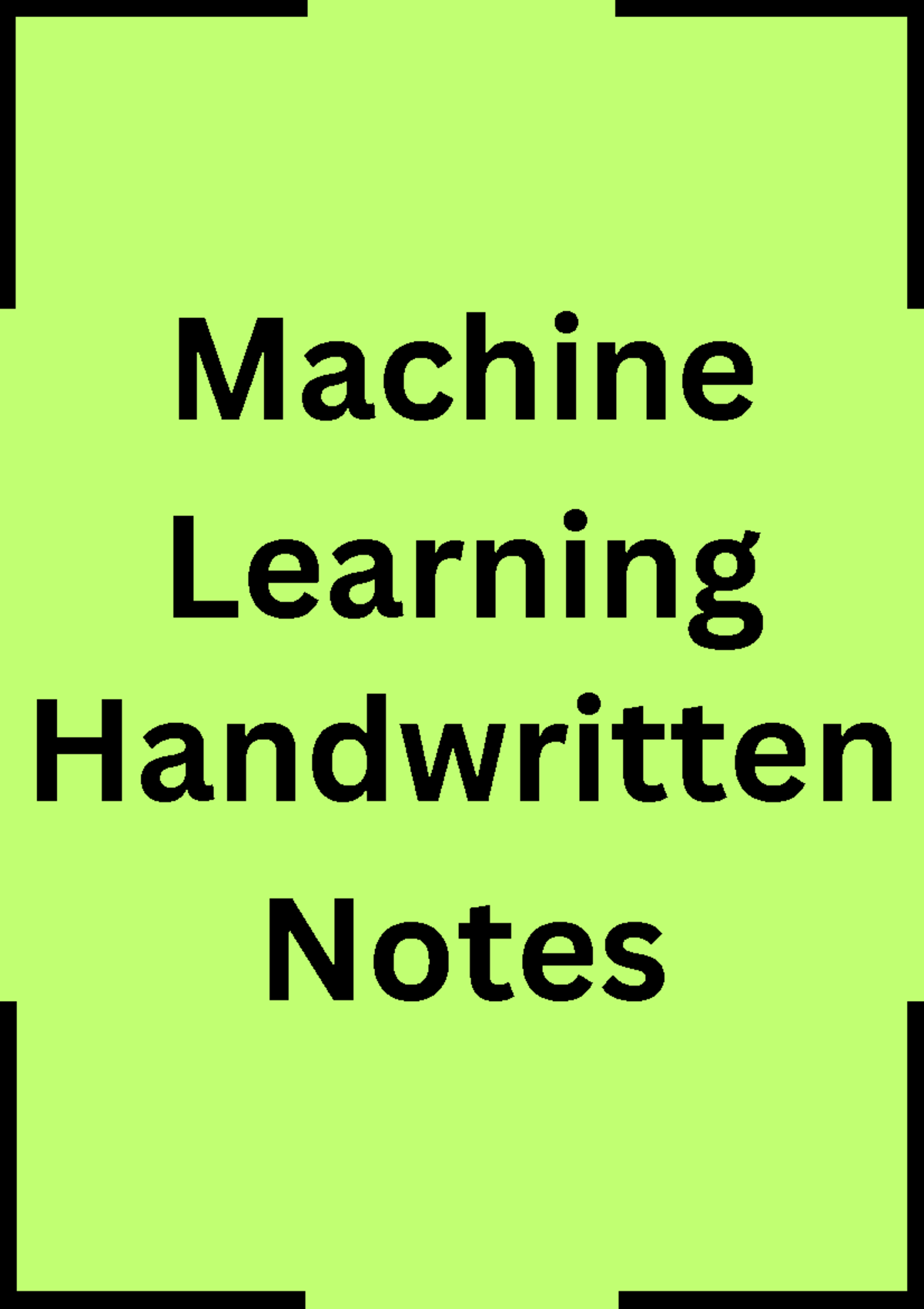Machine Learning notes - Machine Learning Handwritten Notes Machine ...