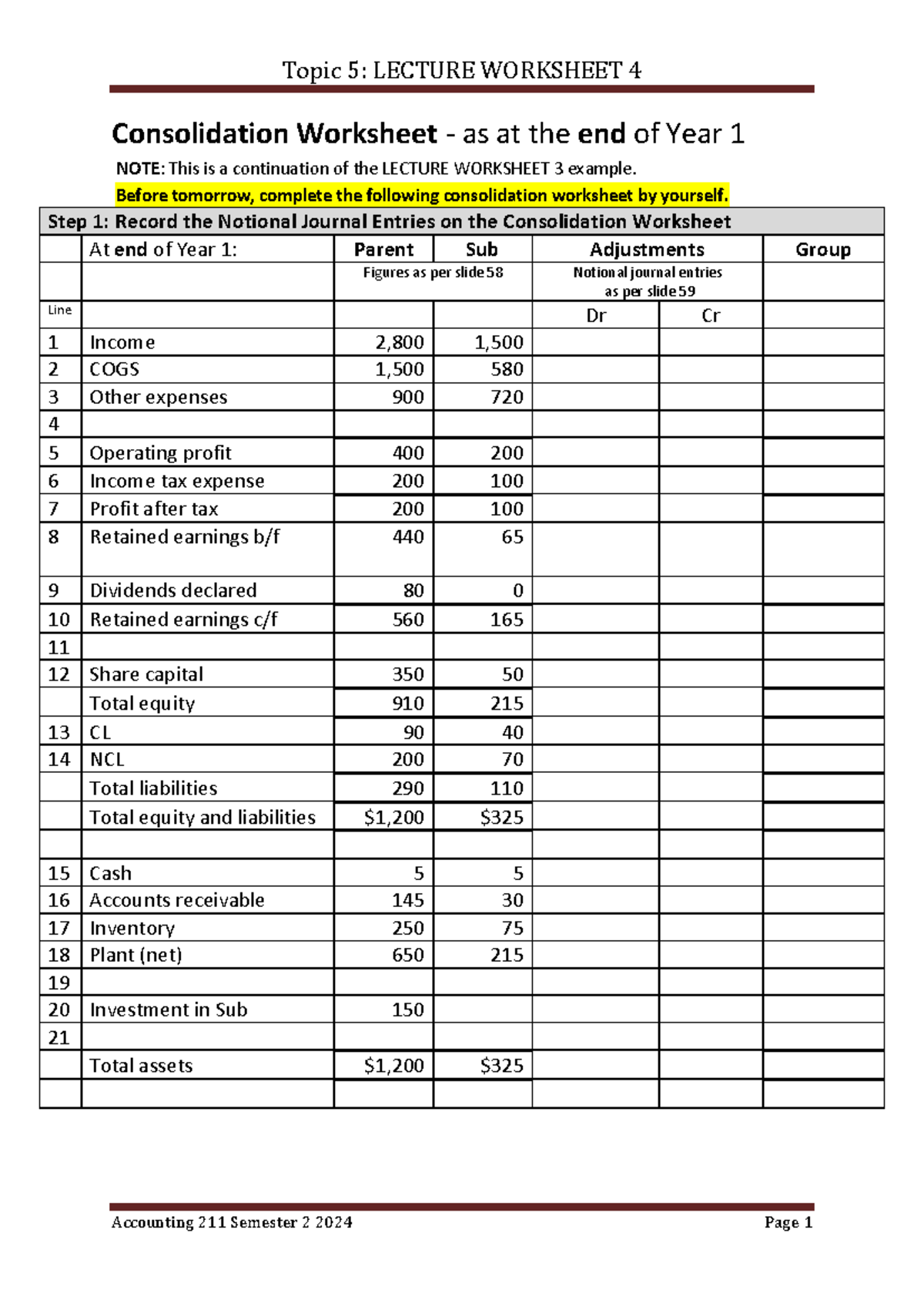Topic 5 Lecture Worksheet 4 - NOTE: This is a continuation of the ...