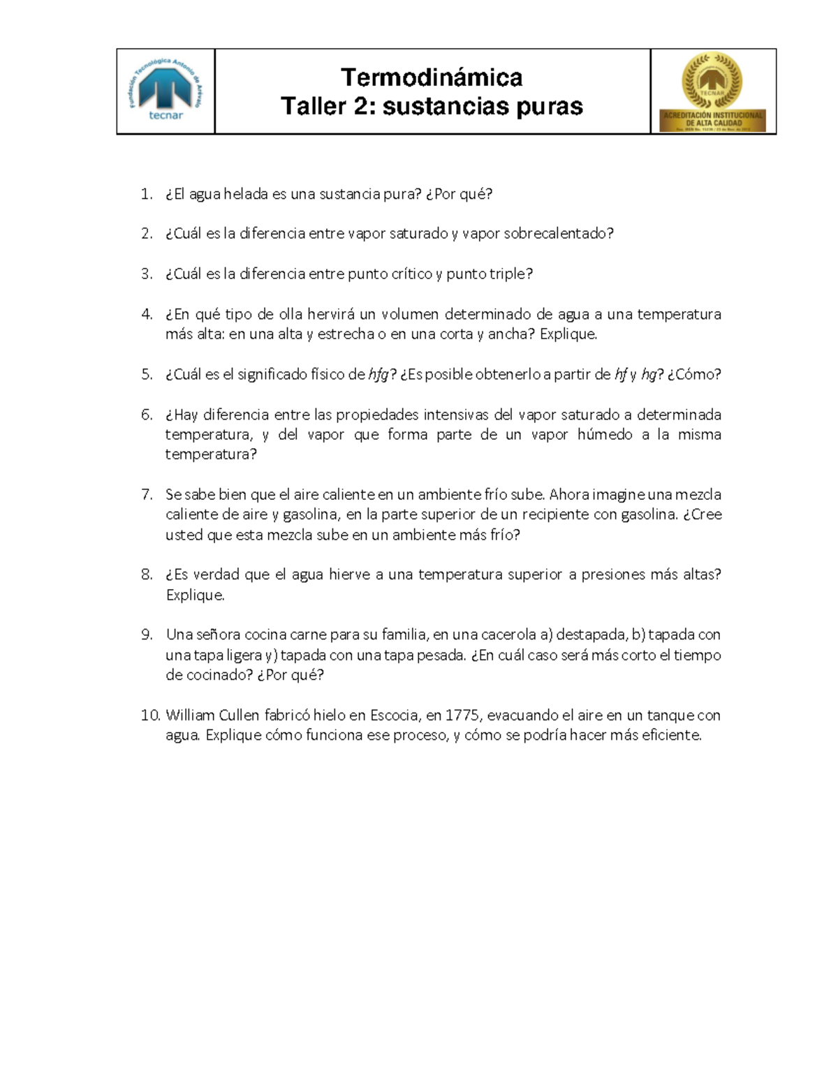 sustancias puras - ¿Cuál es el significado físico de hfg? ¿Es posible ...