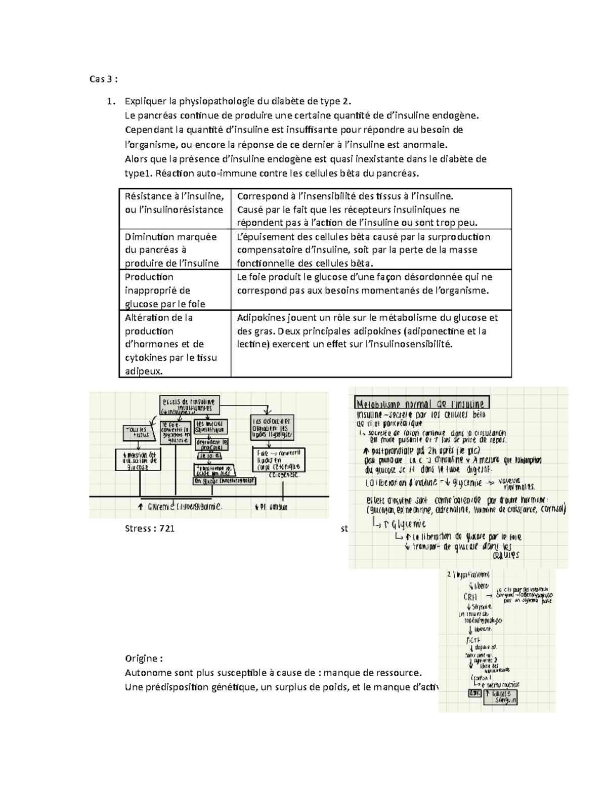 Cas3 - préparation exam 1 - Cas 3 : Expliquer la physiopathologie du ...