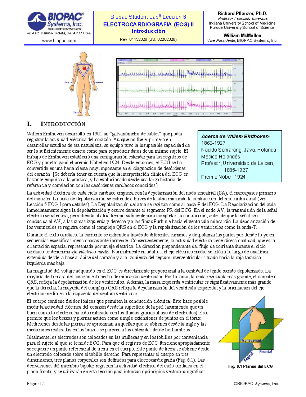 4 - Metodologia ECG I - 42 Aero Camino, Goleta, CA 93117 USA biopac ...