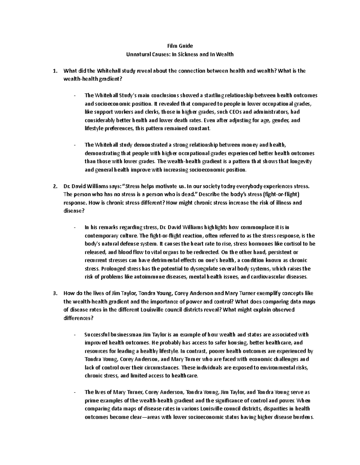 Final film guide Sociology of Med & Health Film Guide - Film Guide ...