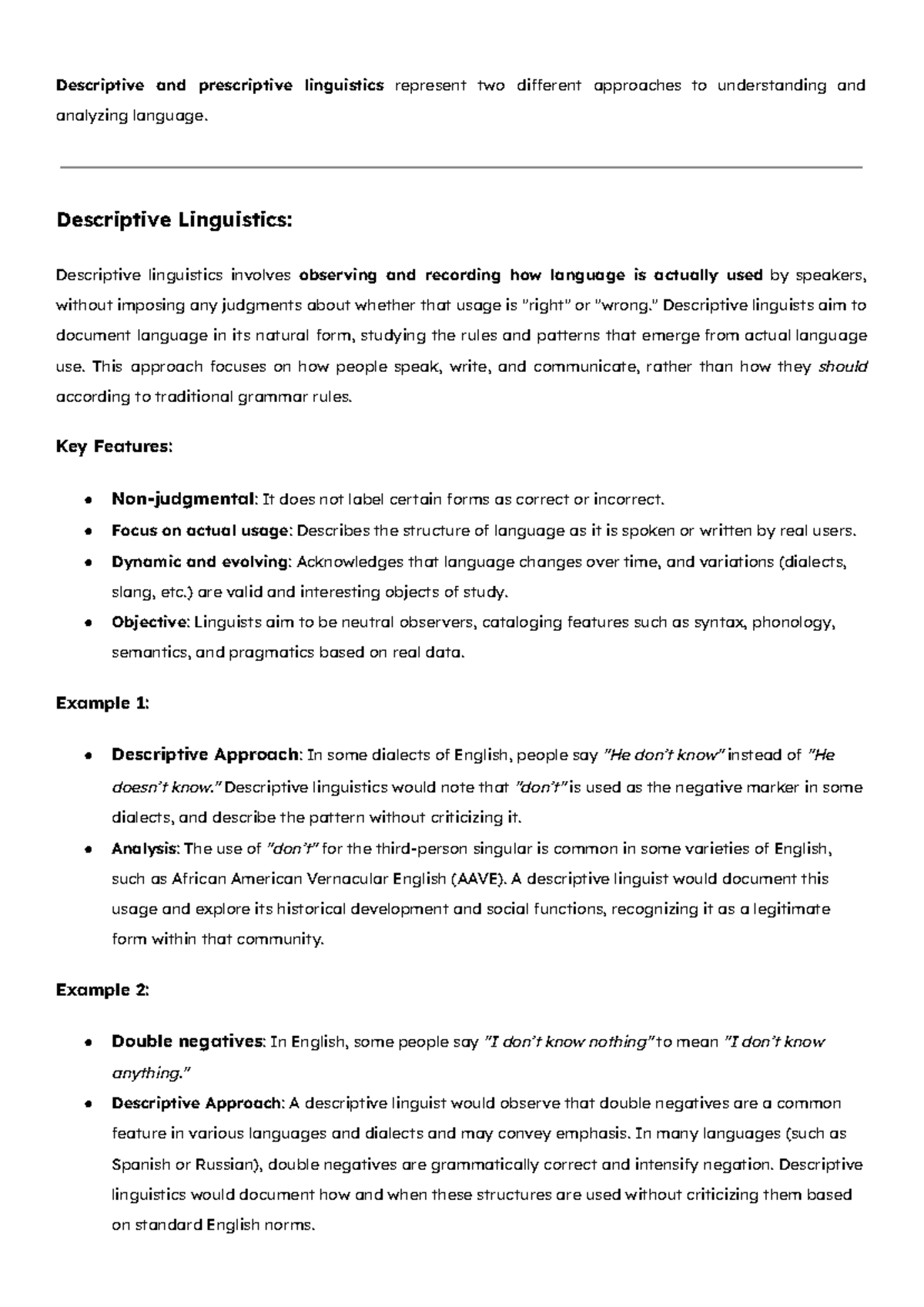 Descriptive and prescriptive linguistics - Descriptive Linguistics ...
