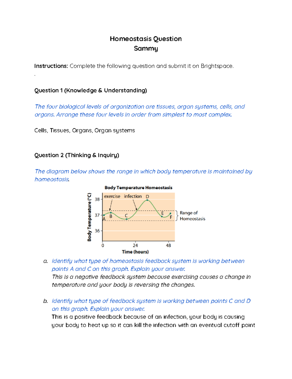 Homeostasis Questions - Sammy Figueroa - Homeostasis Question Sammy ...