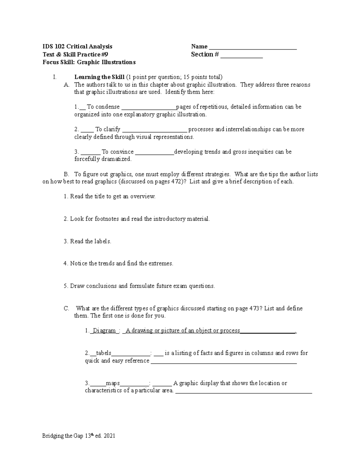 Cha 9 TSP - course work - IDS 102 Critical Analysis Name ...