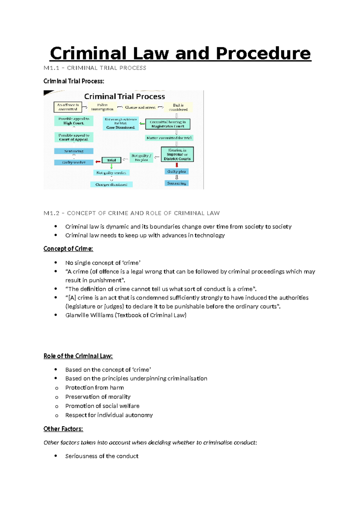 Concept of Crime - Criminal Law and Procedure M1 – CRIMINAL TRIAL ...