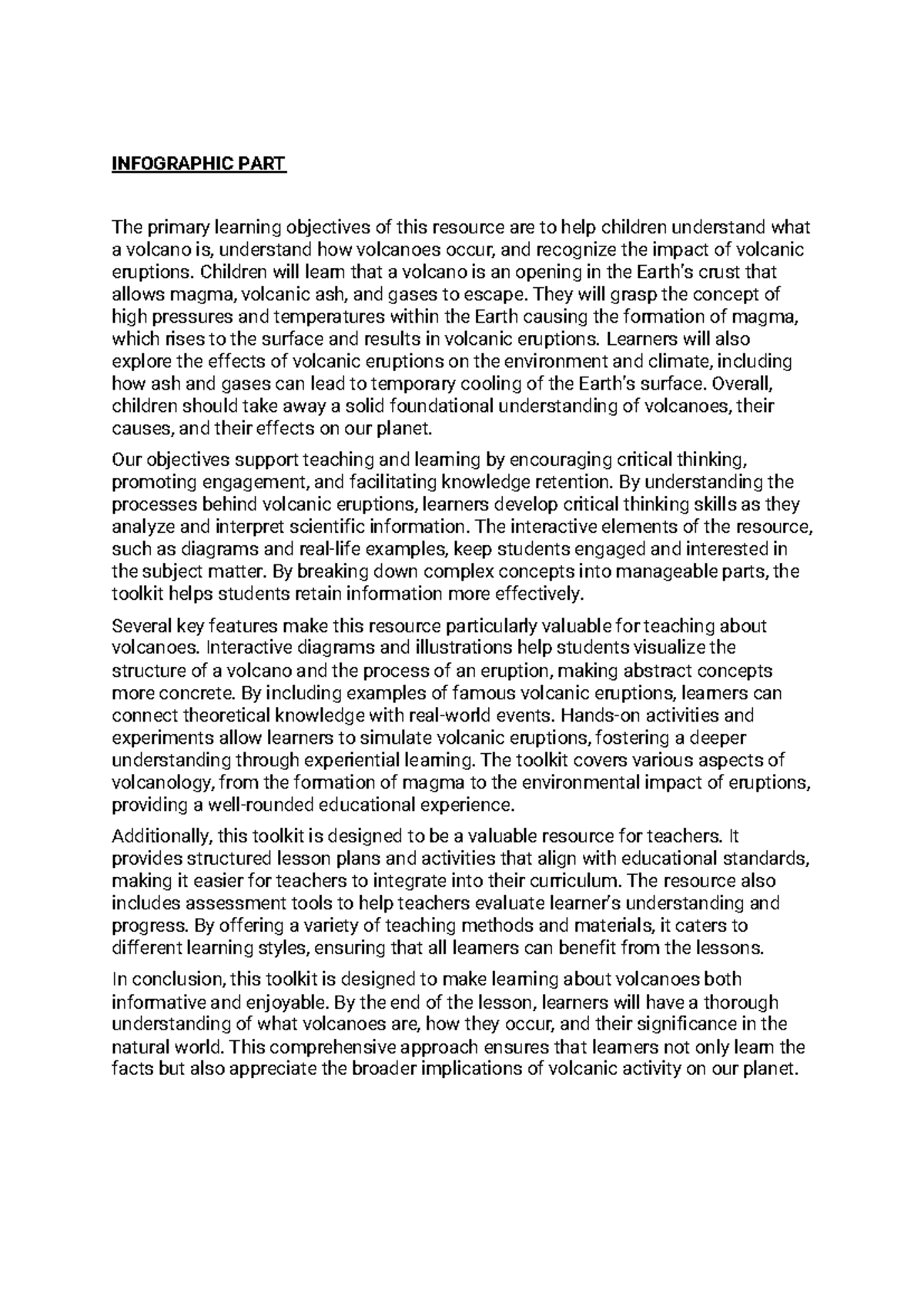 Infographic PART - Part 1 - INFOGRAPHIC PART The primary learning ...