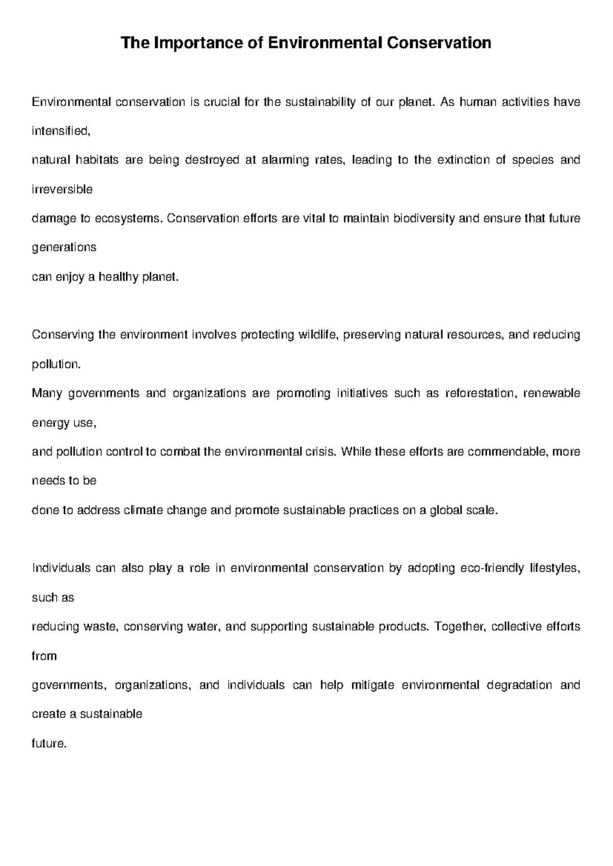 Y The Importance of Environmental Conservation - The Importance of ...
