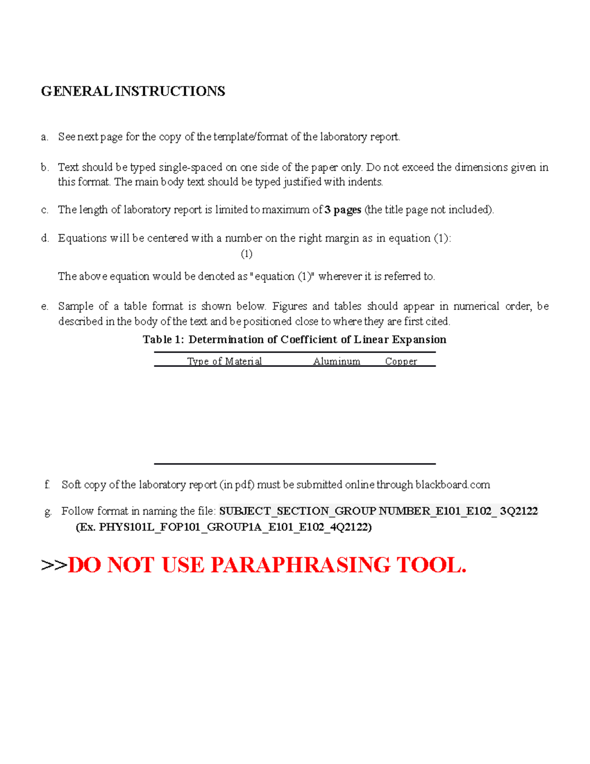 Lab report guidelines and template 4Q212 - GENERAL INSTRUCTIONS a. See ...
