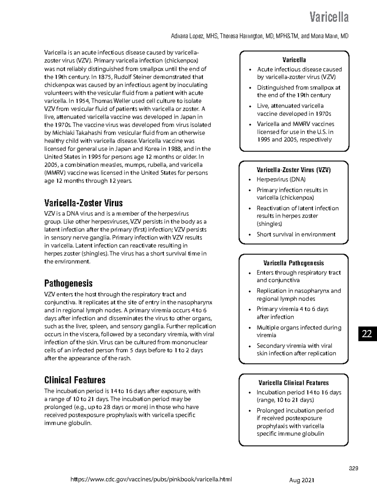 22-Varicella-Pink Book - 329 22 ####### Varicella is an acute ...