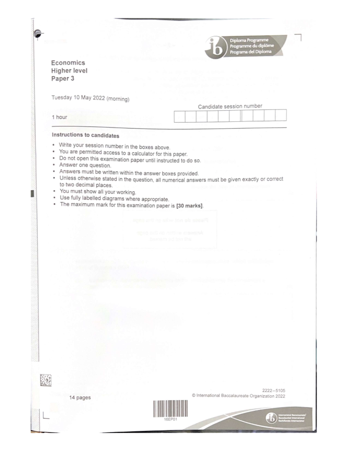 HL P3 2022 May - Economics revision paper 3 - e.g. language project ...