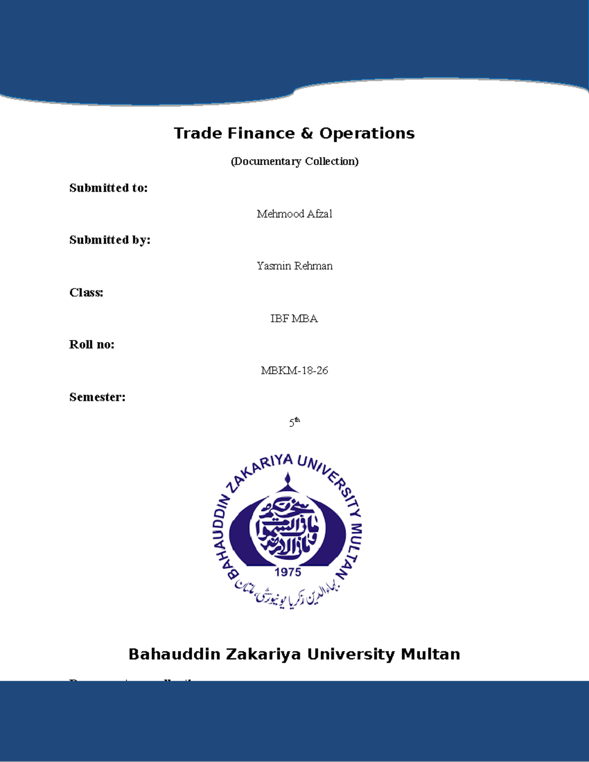 Documentary collection - Trade Finance & Operations (Documentary ...