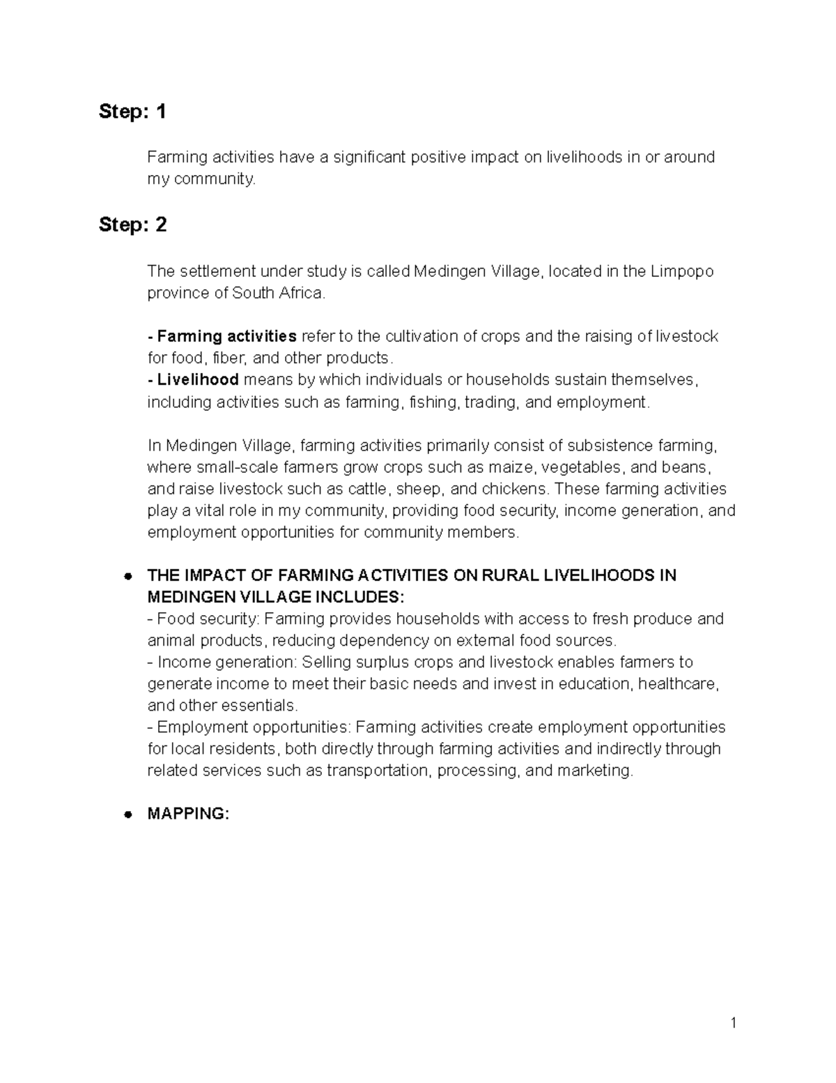 Geography assignment - Thhhy - Step: 1 Farming activities have a ...