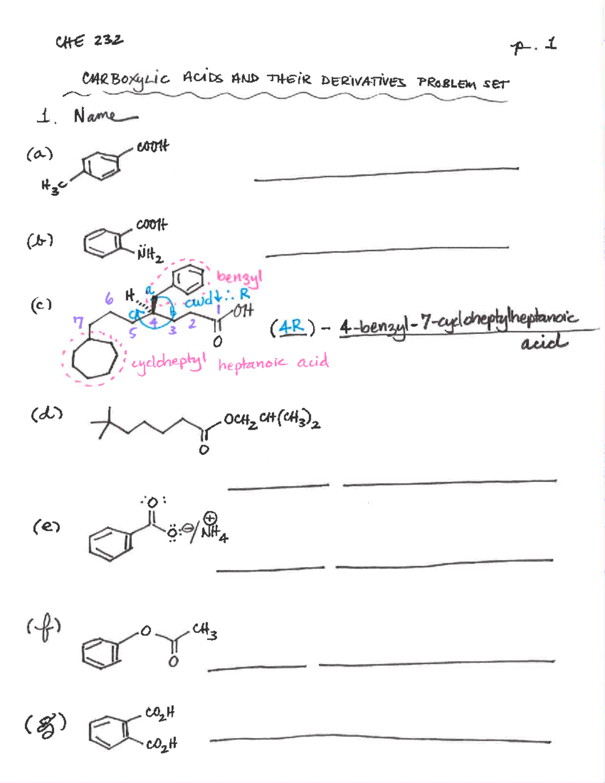 CHE 232 - More Reactions of Carboxylic Acids and Their Derivatives ...