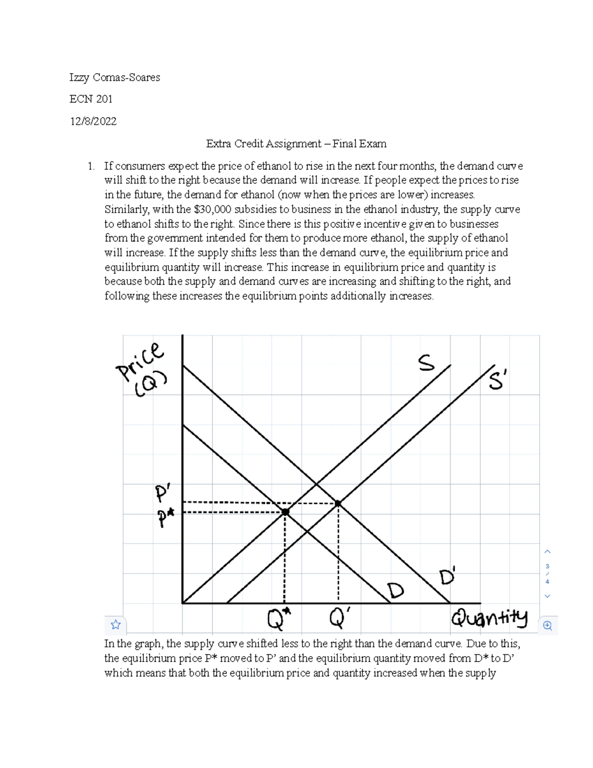 Extra credit assignment finalexam - Izzy Comas-Soares ECN 201 12/8 ...