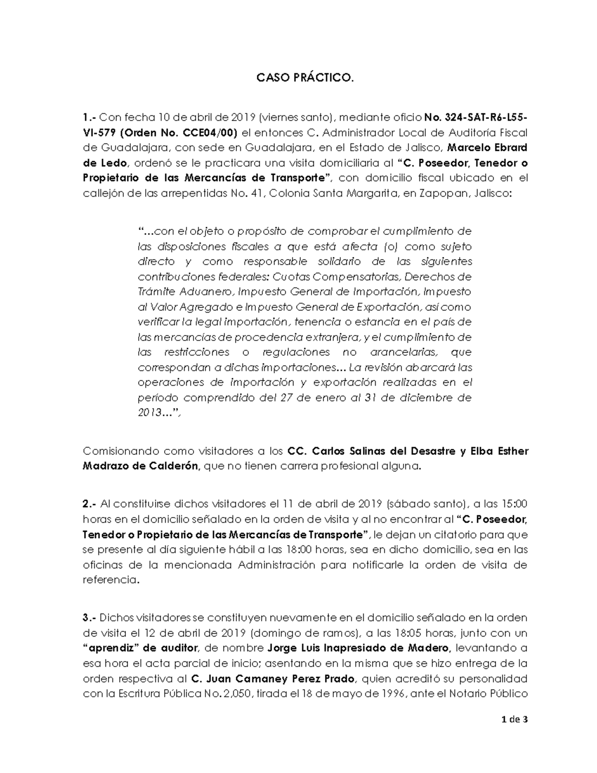CASO Practico - abc - Warning: TT: undefined function: 32 1 de 3 CASO PRÁCTICO. 1.- Con fecha 10 ...