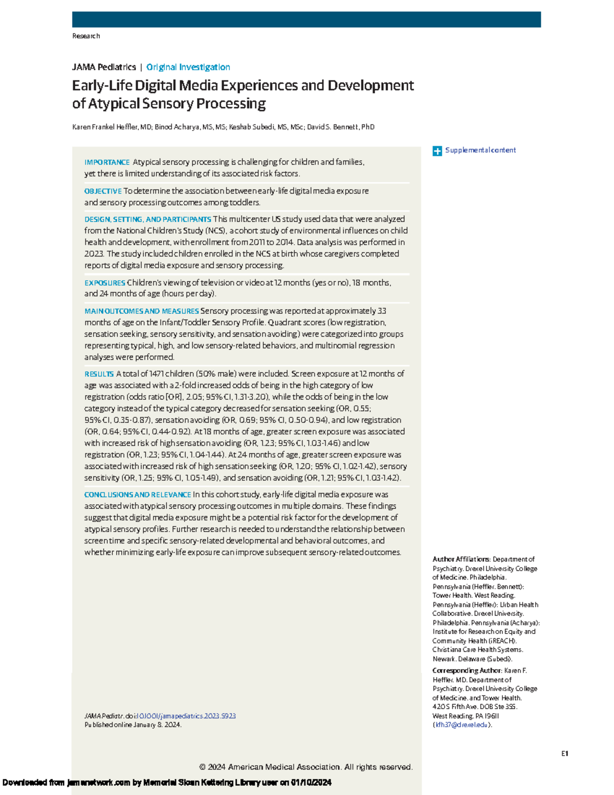 Jamapediatrics heffler 2024 oi 230091 1703005561 - Early-Life Digital ...