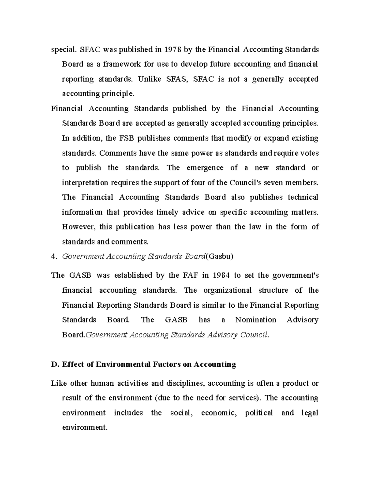 Accounting - learning - special. SFAC was published in 1978 by the ...