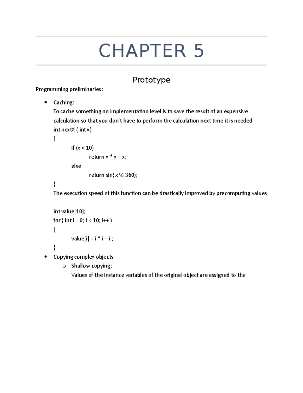 COS 121 Chapter 5 - Summary Software Modelling (C++) - CHAPTER 5 ...