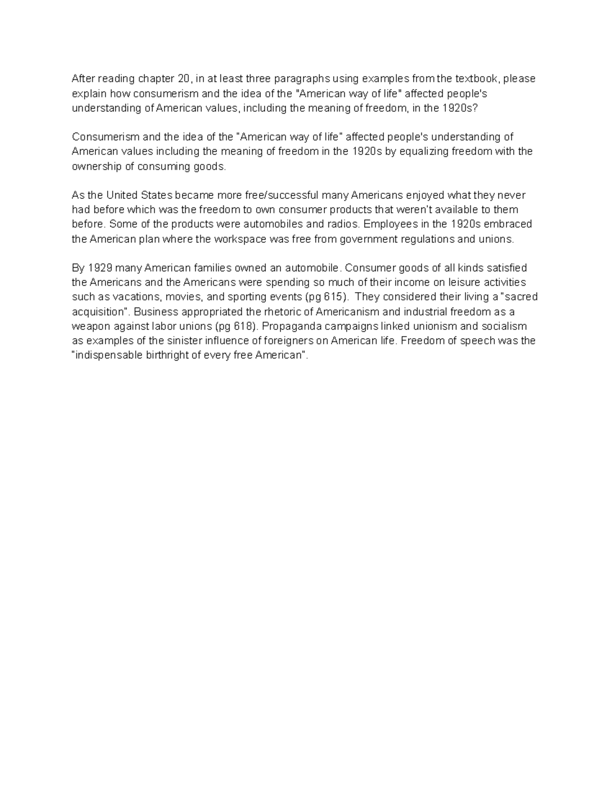 History discussion 7 - After reading chapter 20, in at least three ...