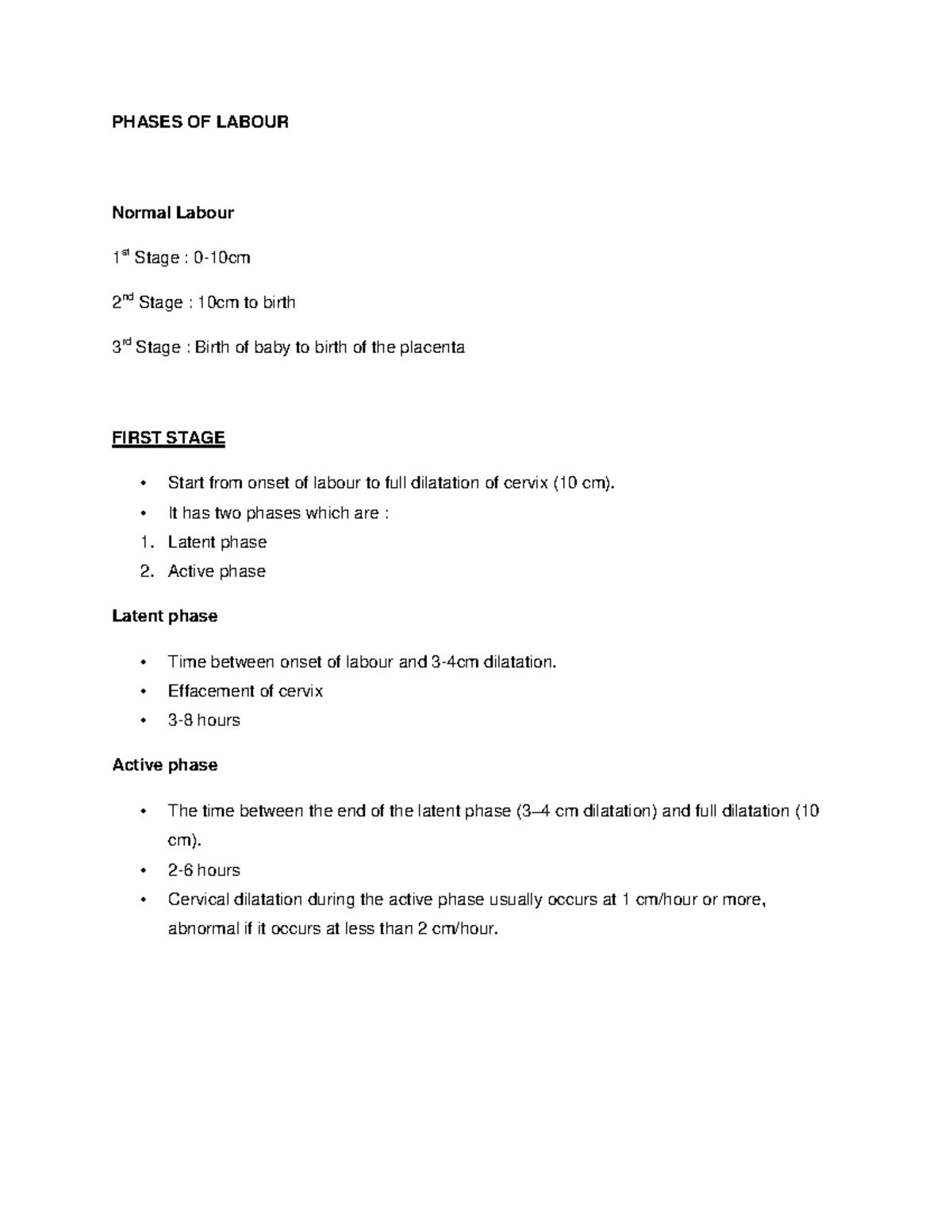 Phases OF Labour - mandatory topic for obstetric - PHASES OF LABOUR ...