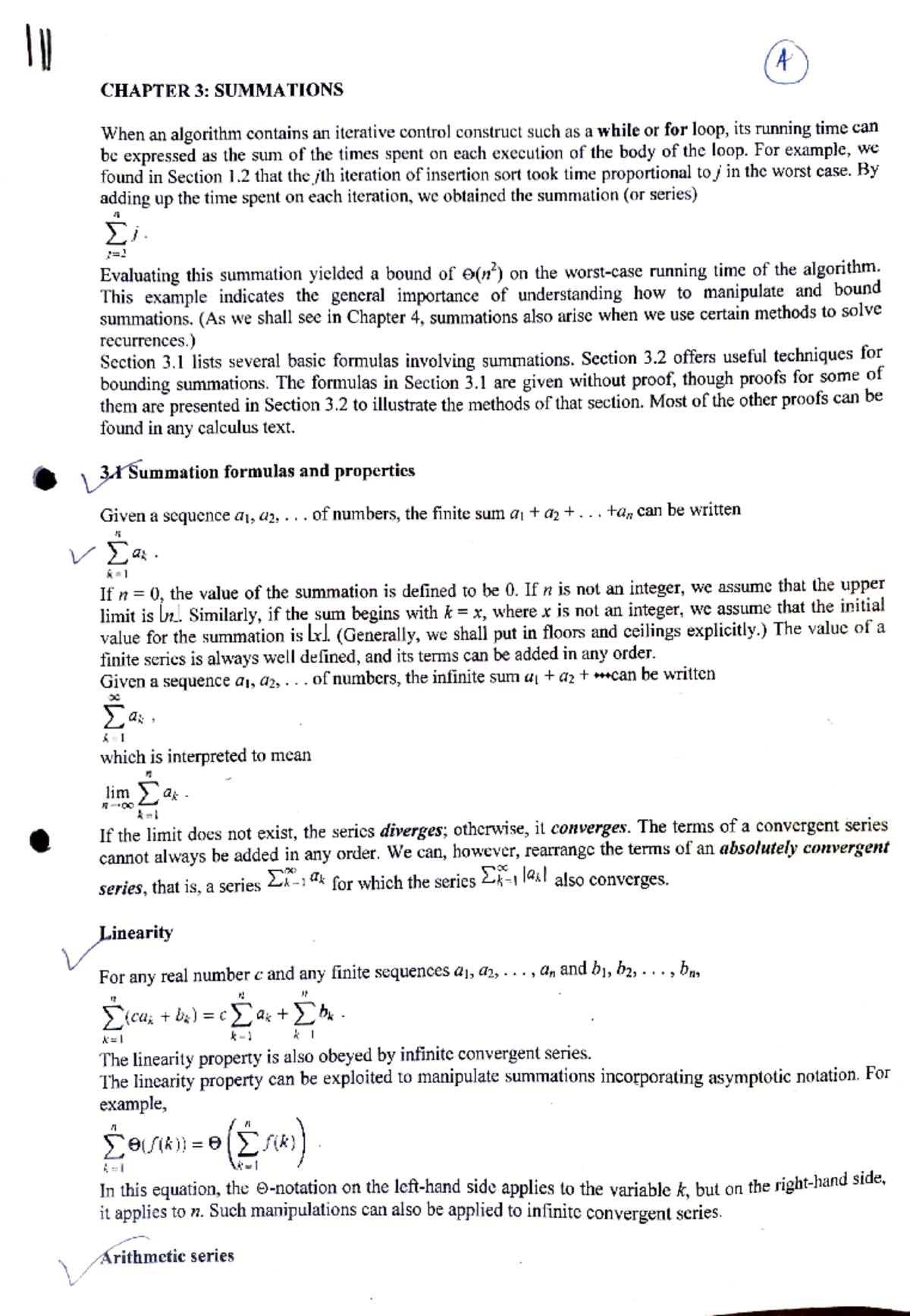 DAA - I CHAPTER 3: SUMMATIONS When an algorithm contains an iterative control construct such as ...