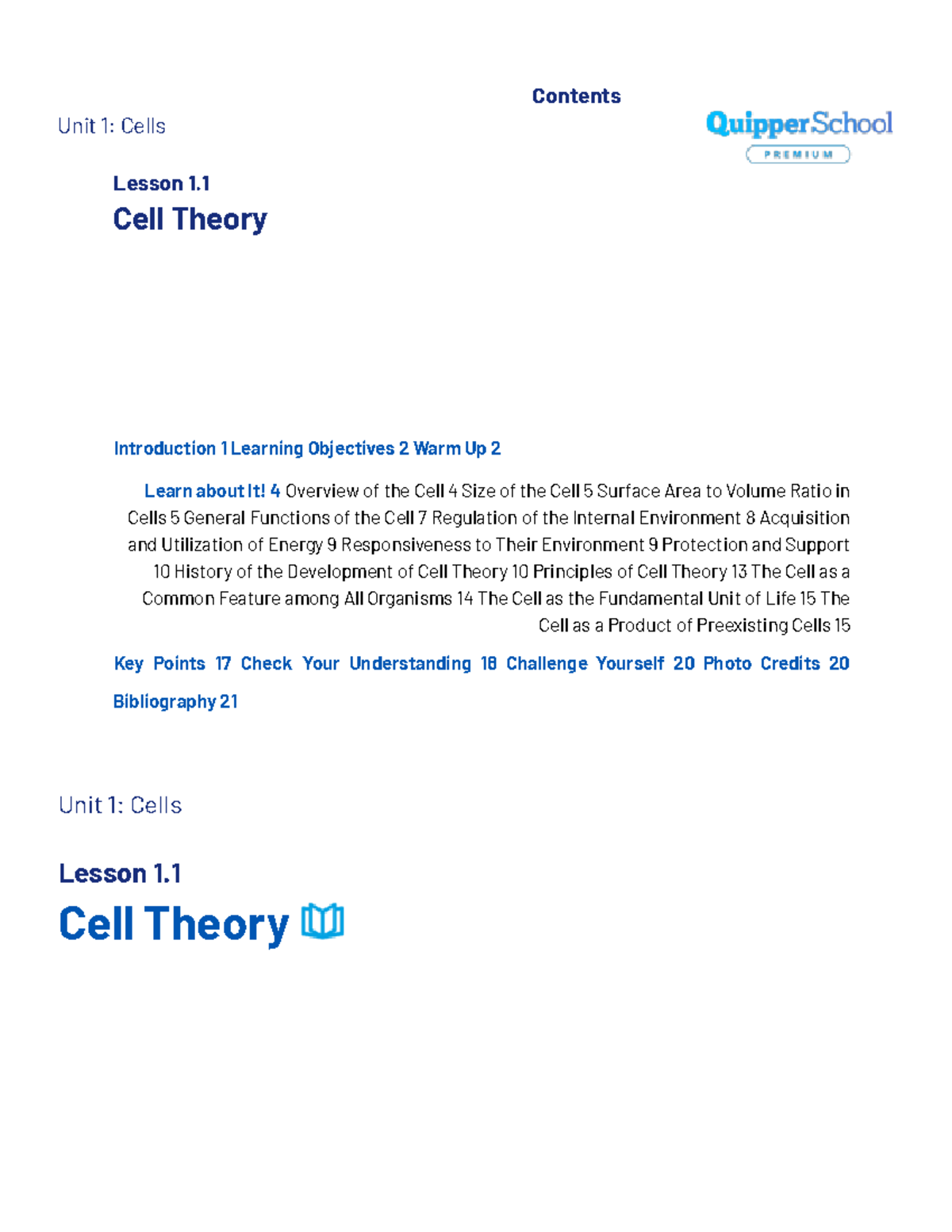 1 Cell Theory - understandable words and basic - Unit 1: Cells Lesson 1 ...