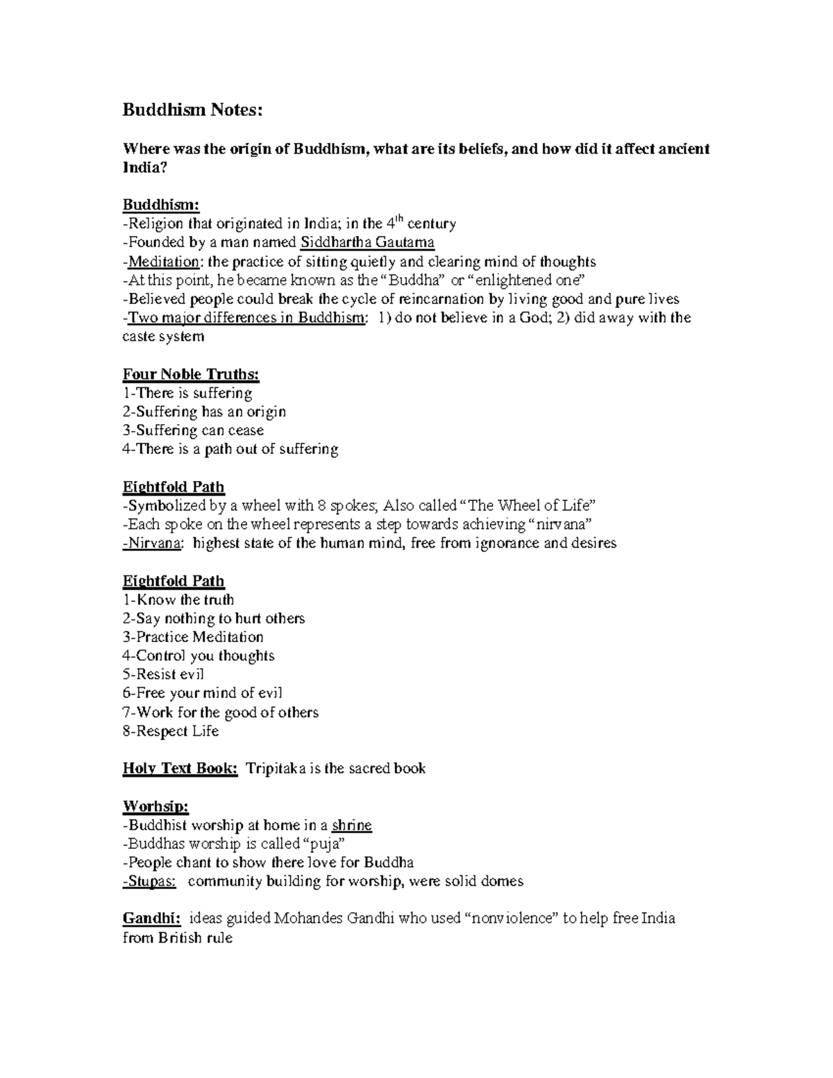 436385491 5 History of Buddhism Notes pdf - Buddhism Notes: Where was ...