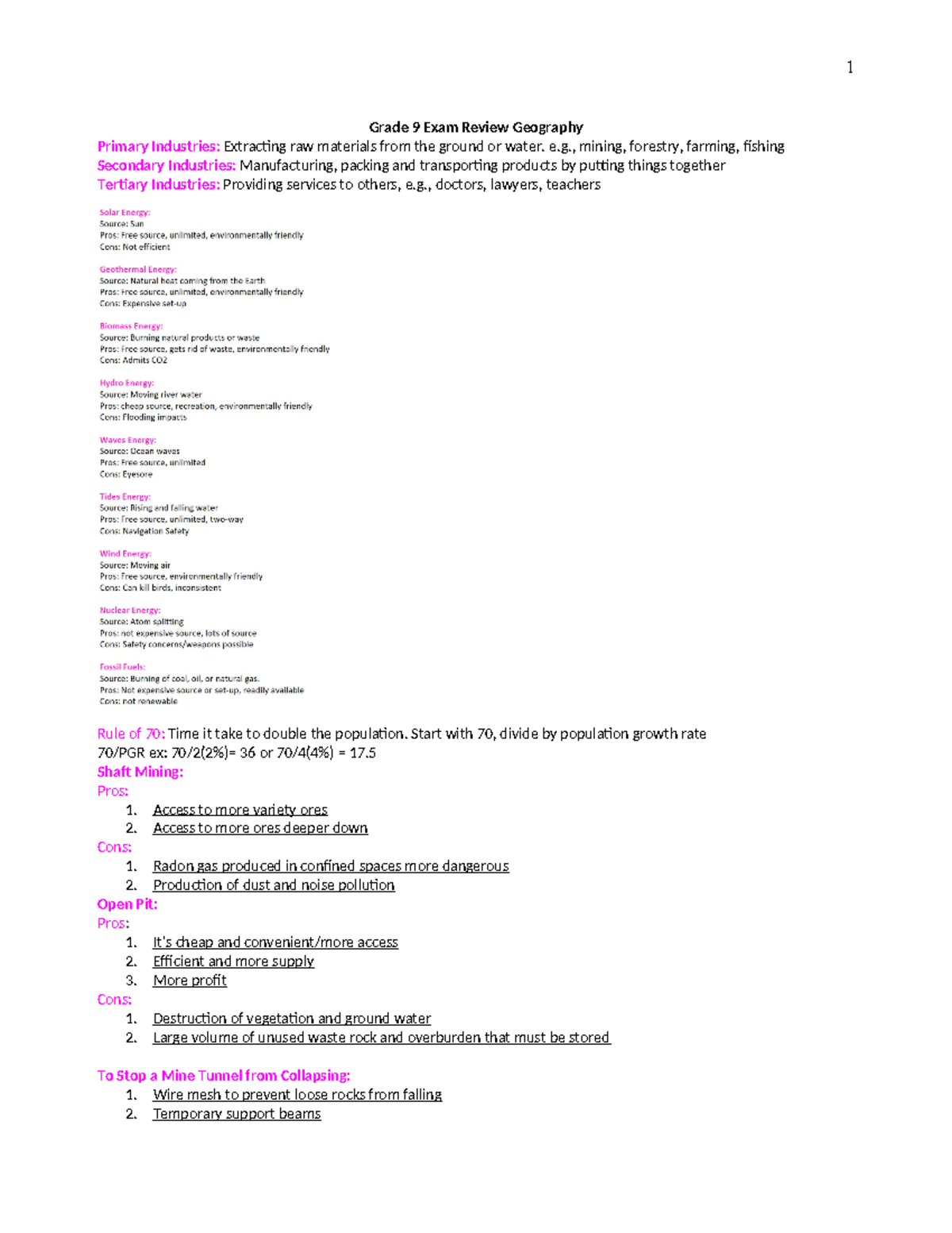 Grade 9 EXAM Review 2022 - Grade 9 Exam Review Geography Primary ...