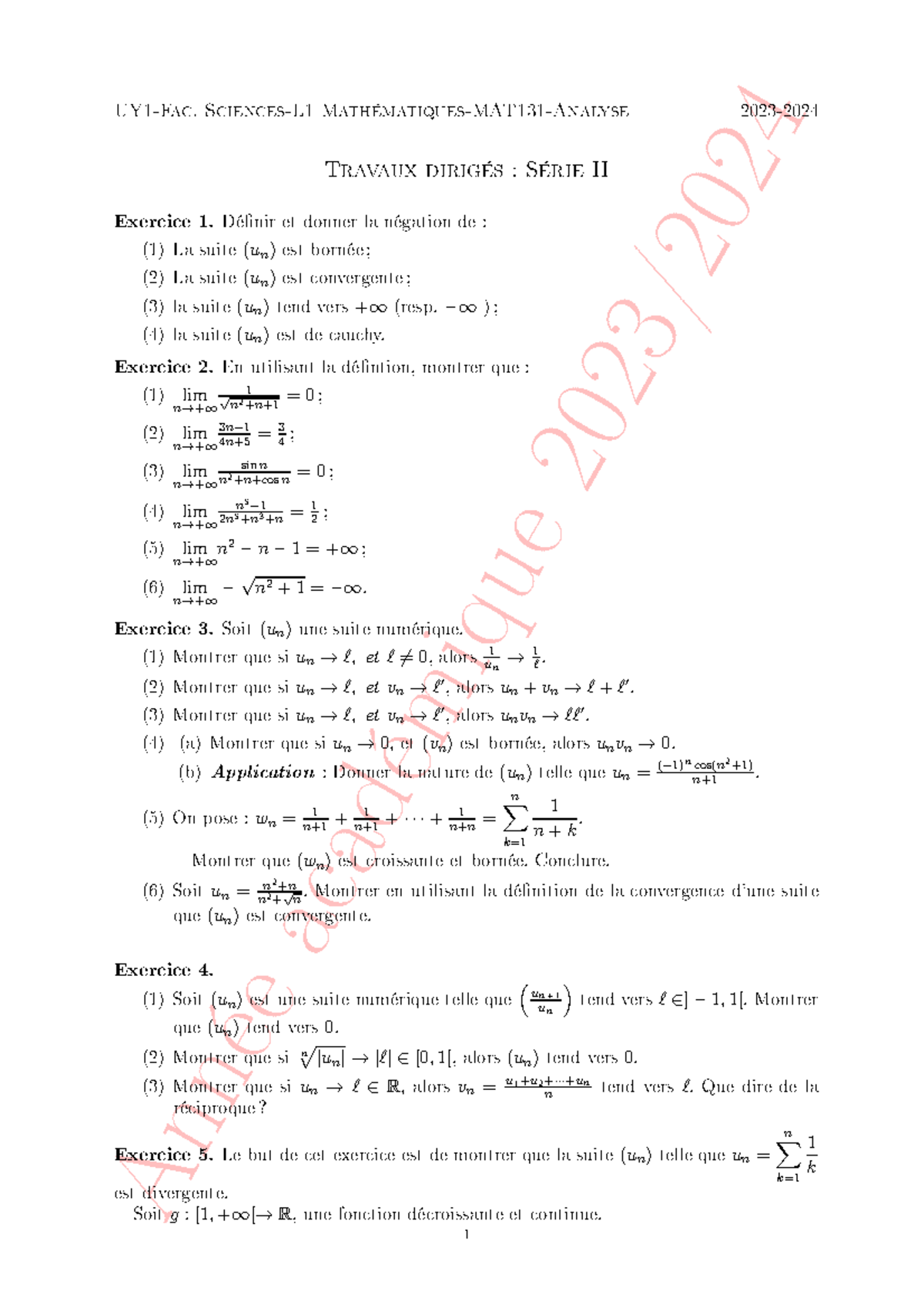 Tdmat 131Ser2 - Année académique 2023/ UY1-Fac. Sciences-L1 ...
