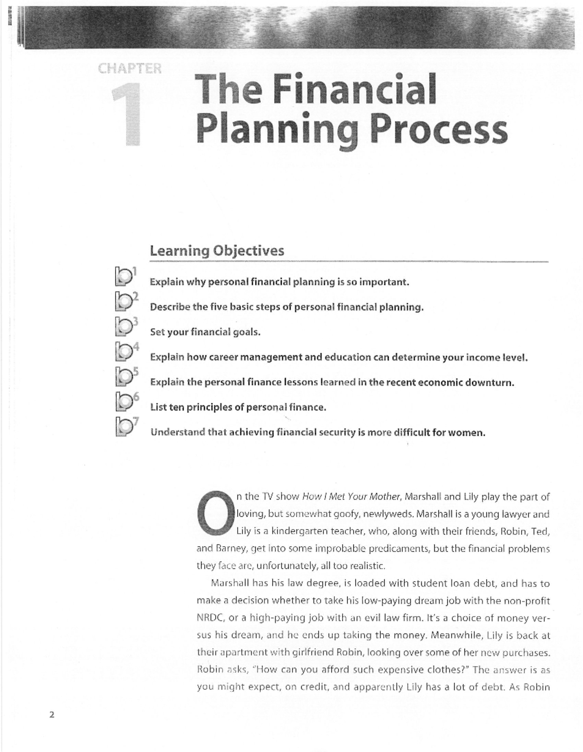 Chapter 1 Text Study - CHAPTER The Financial Planning Process Learning ...