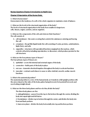 Review Questions Chapter 1-Int to Health Care - Review Questions ...