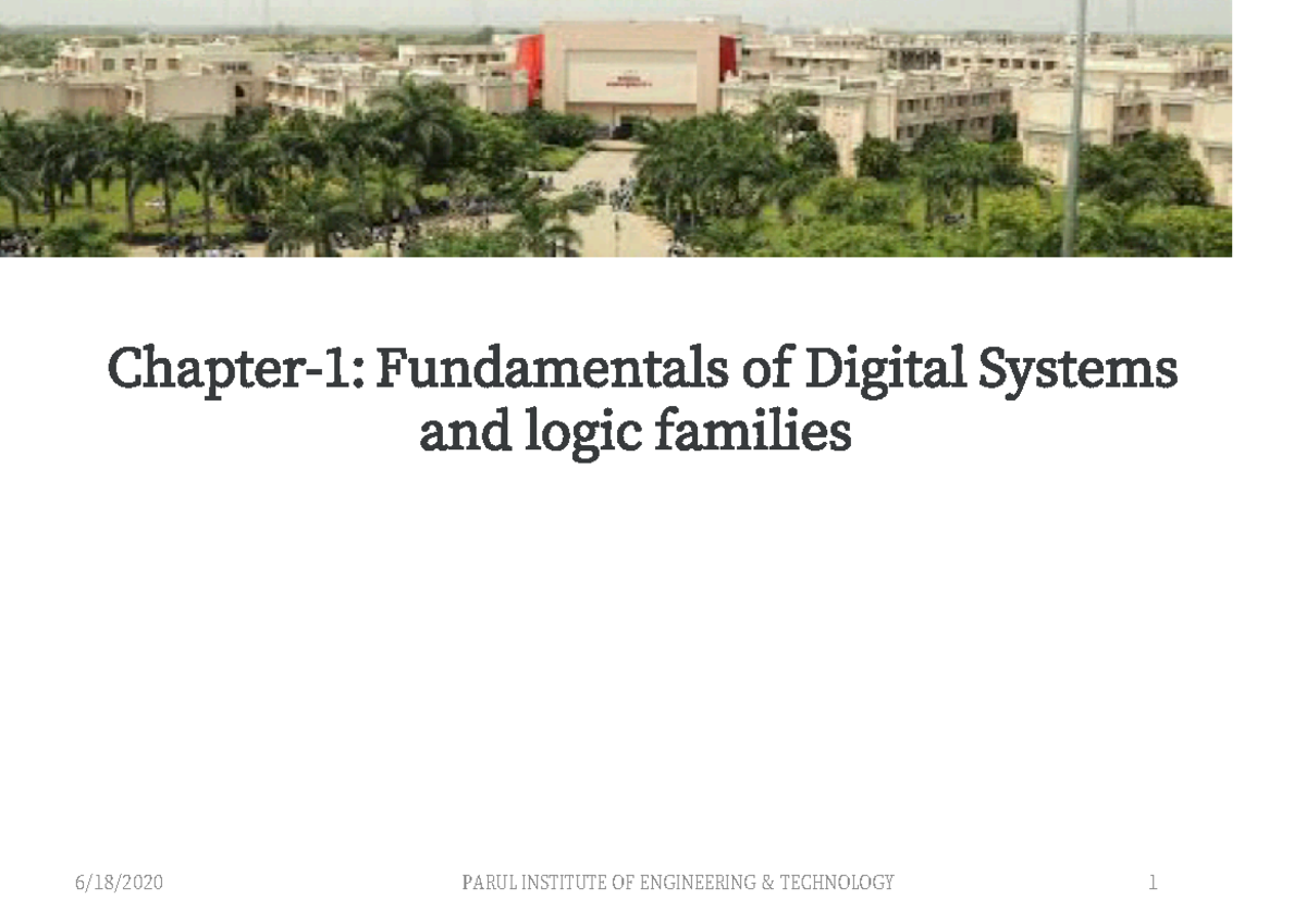 DE - Chapter 1 - maths - Chapter- 1 : Fundamentals of Digital Systems ...