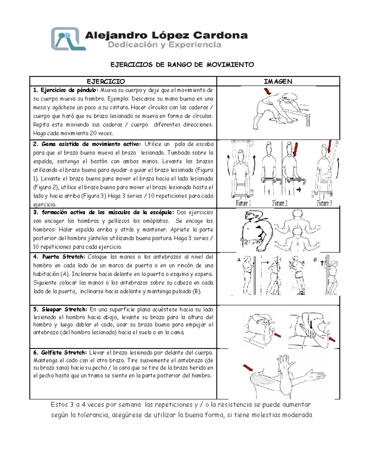 Formulación de Ejercicios de rango movimiento - EJERCICIOS DE RANGO DE ...