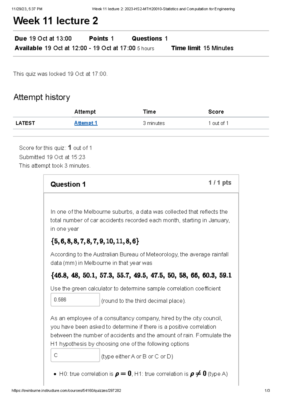 Week 11 lecture 2 2023-HS2-MTH2001 0-Statistics and Computation for Engineering - - Studocu